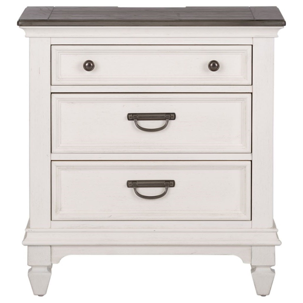 Liberty Furniture Allyson Park Cottage 3 Drawer Nightstand with Built ...